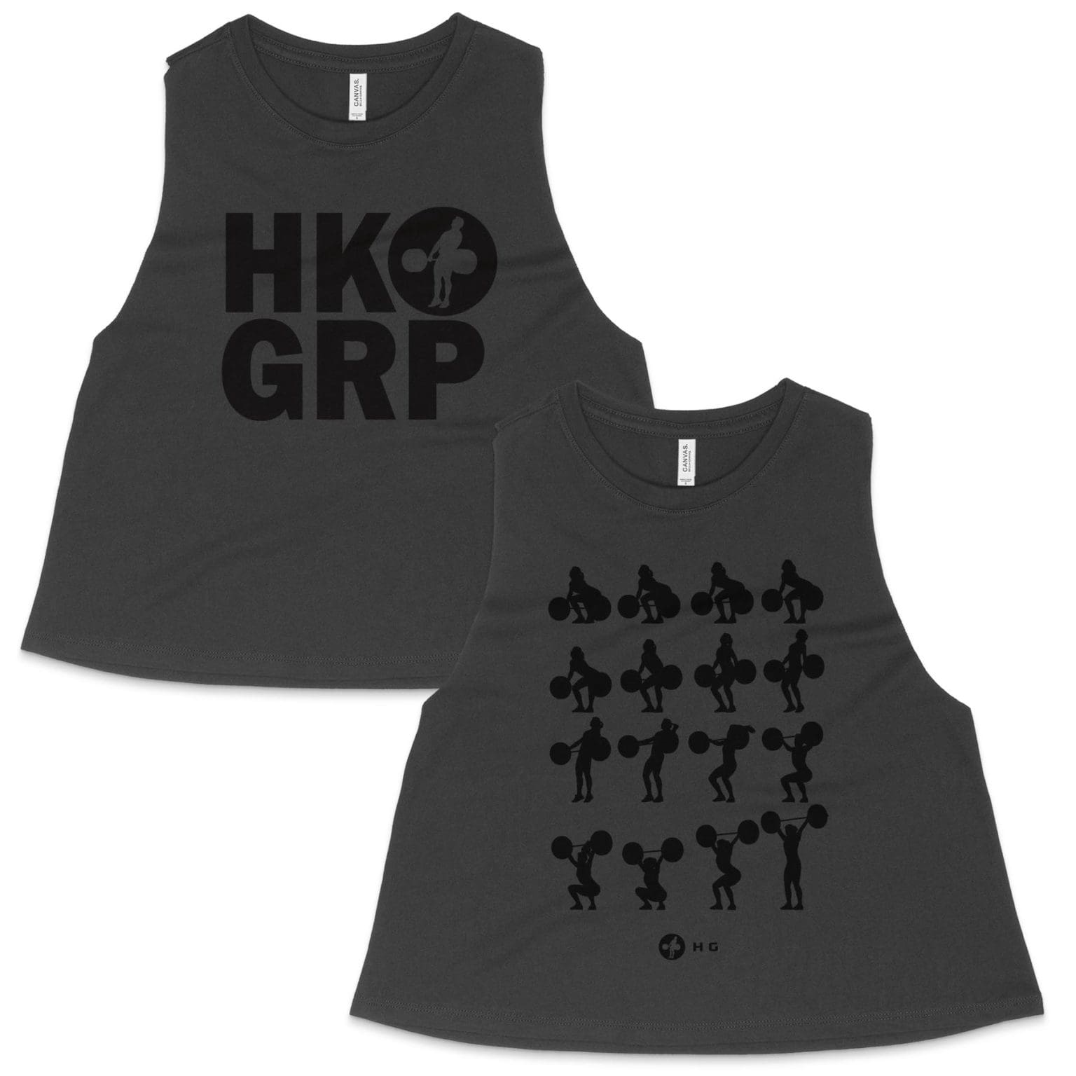 Charcoal / Black Female Racerback Crop Tank – hookgrip store