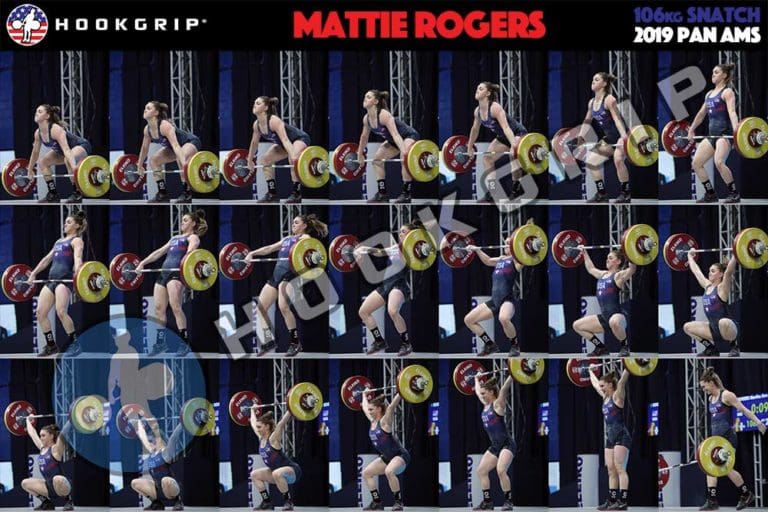 Mattie Rogers 106kg Snatch Poster (2019 Pan Ams) – hookgrip store